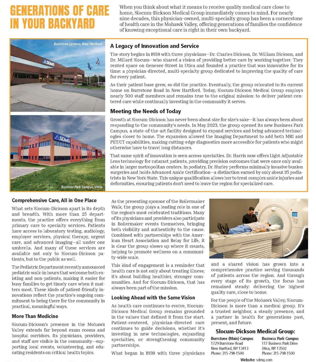 Generations of Care in Your Backyard - Mohawk Valley Living